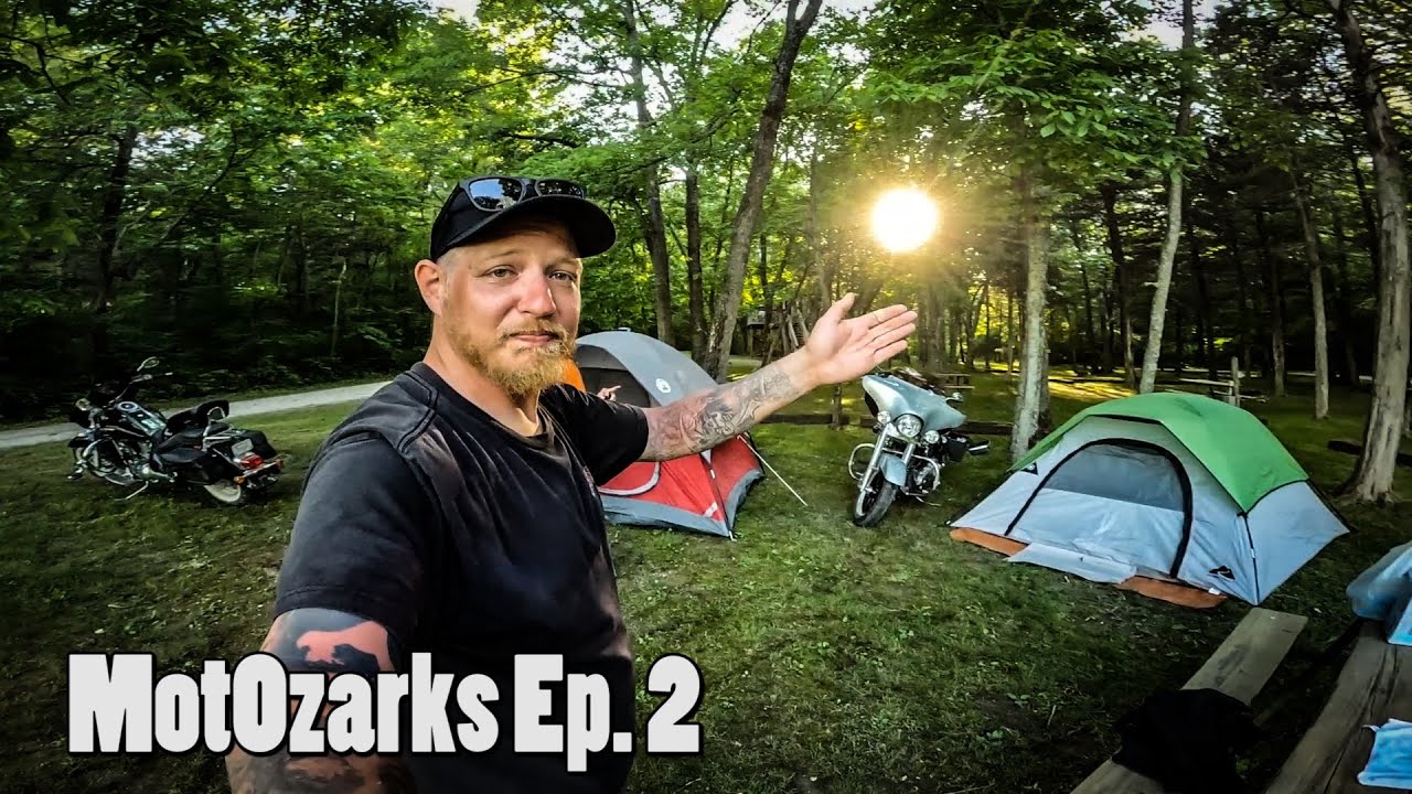 Motorcycle Camping In The Ozarks & A Crazy Boat Race - YouTube