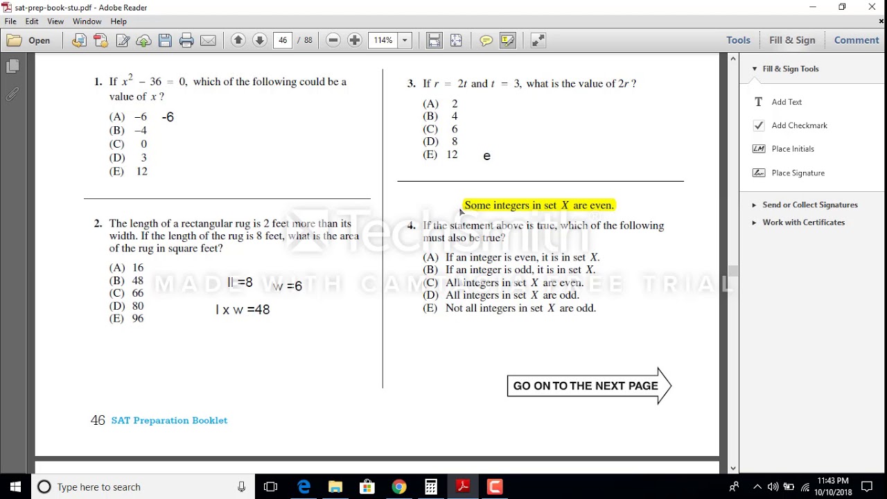 #SAT Practice Test Part #1 - YouTube