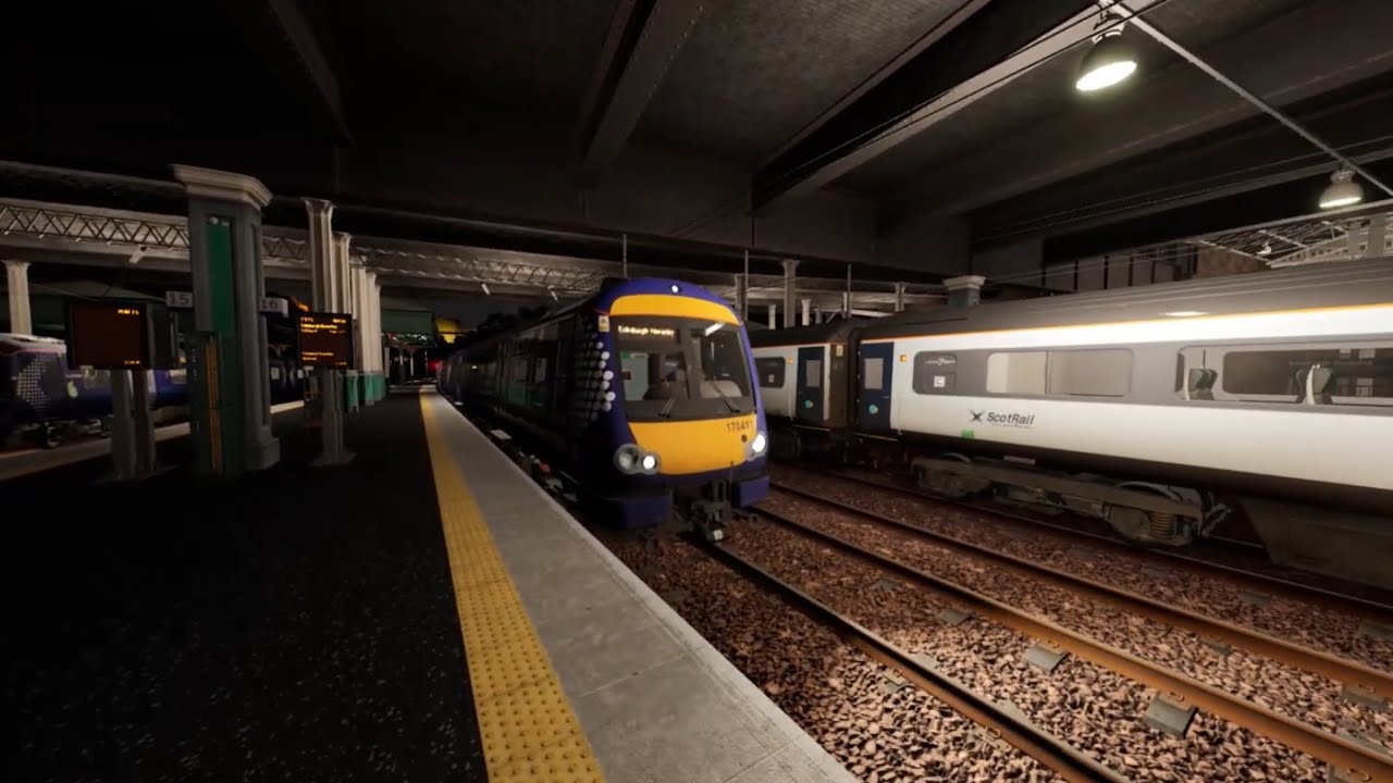 ScotRail Class 170 Arriving, Coupling & Departing Edinburgh Waverley ...