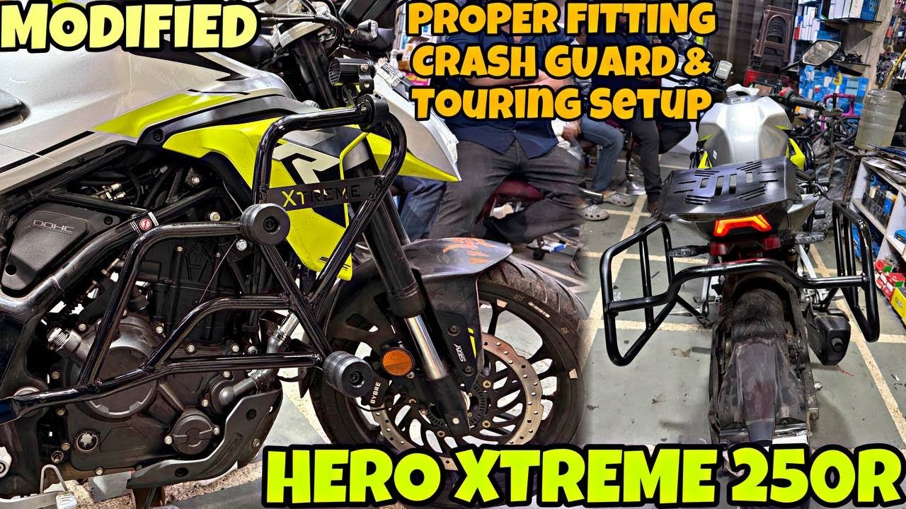 India's First HERO XTREME 250R Proper Crash Guard 😨| TopRack | Saddle ...