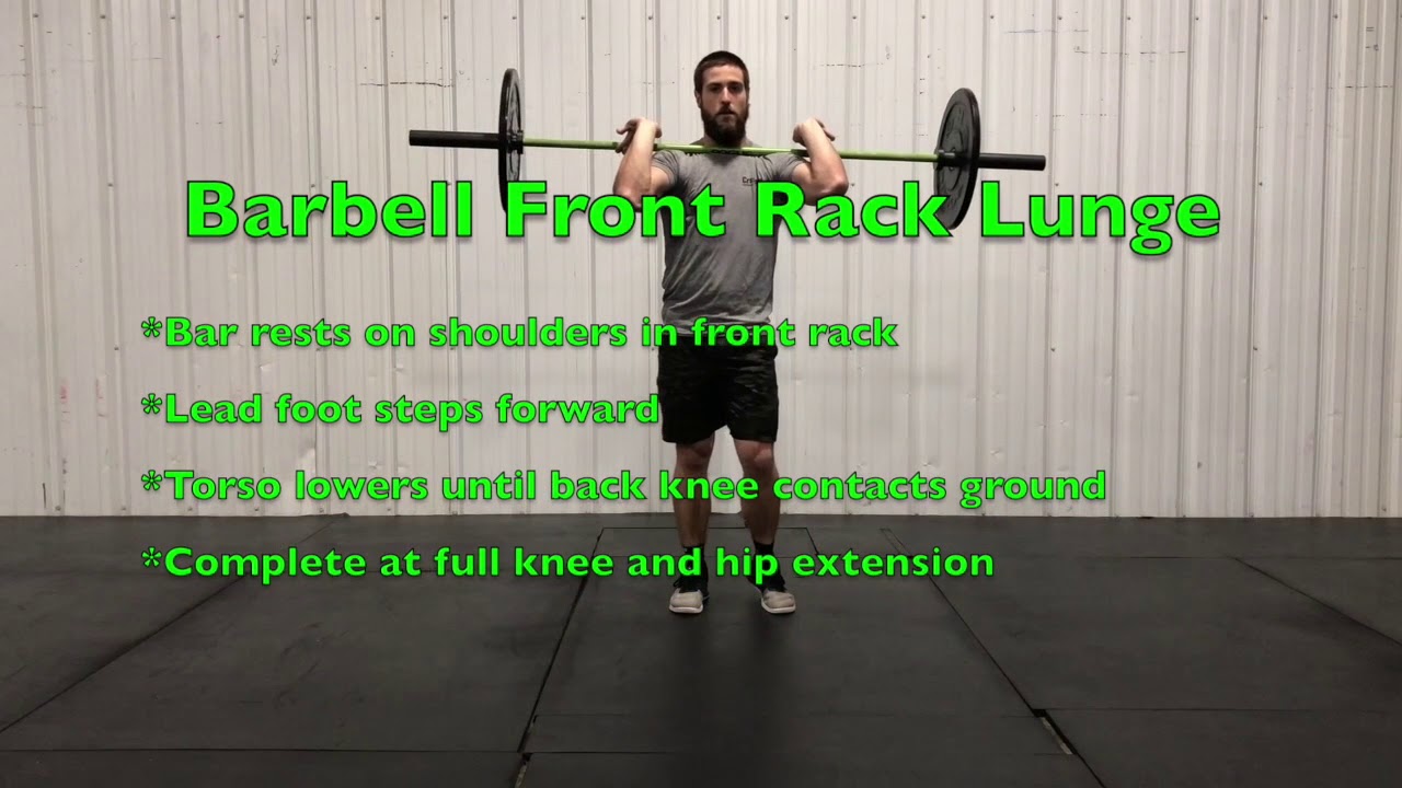 Barbell Front Rack Lunge - YouTube