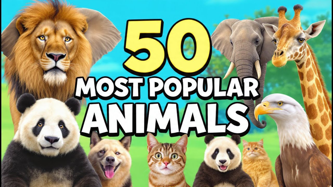 50 Most Popular Animals | Learn Animal Names | Zax World - YouTube