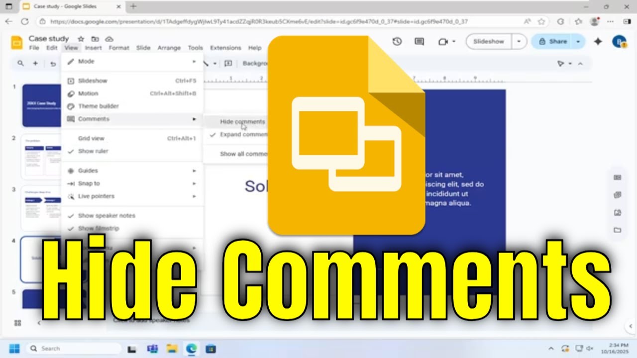 How To Hide Comments on Google Slide Presentation [Guide] - YouTube