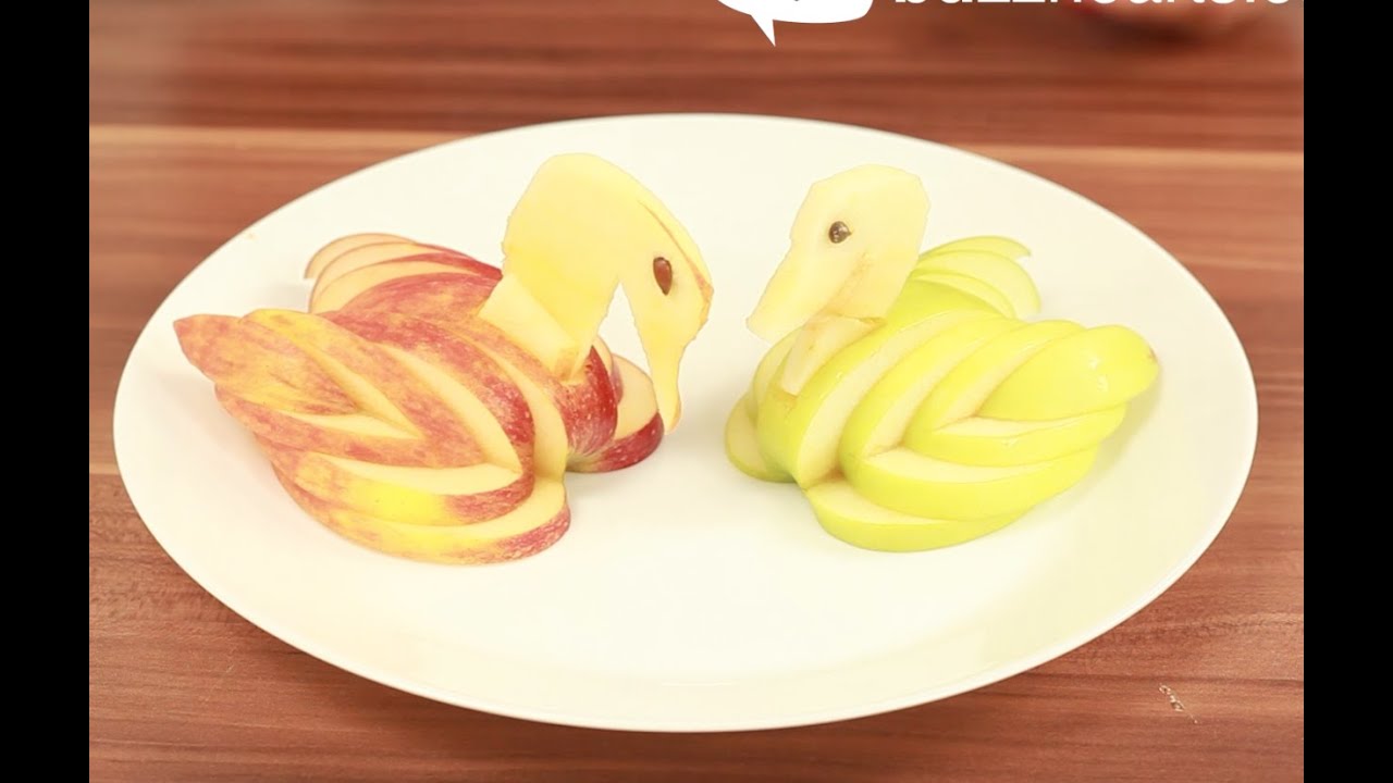 How to make an edible apple swan! - Cooking Hack! - YouTube