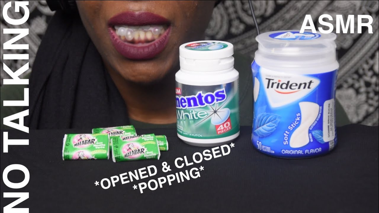 ASMR POPPING GUM WITH CLOSED & OPENED MOUTH ⚠️ *INTENSE LOUD SOUND* (No ...