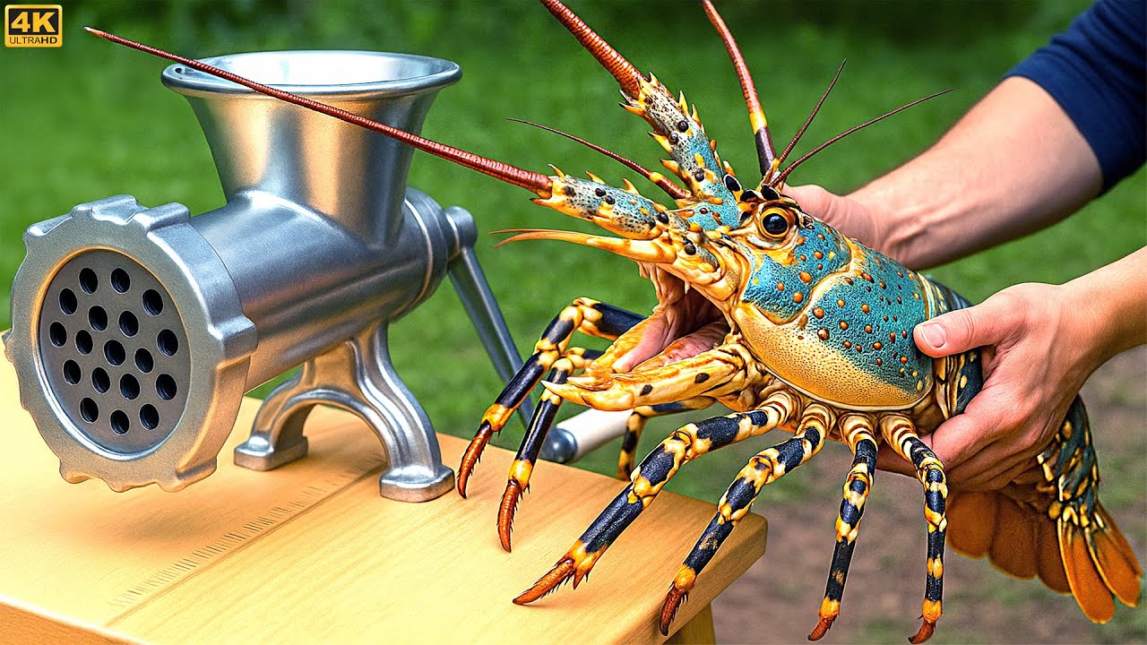 Experiment MEAT GRINDER vs RAINBOW LOBSTER! - YouTube