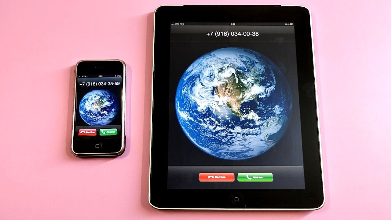 Apple iPhone 2G vs iPad 2010 Incoming call & outgoing call - YouTube