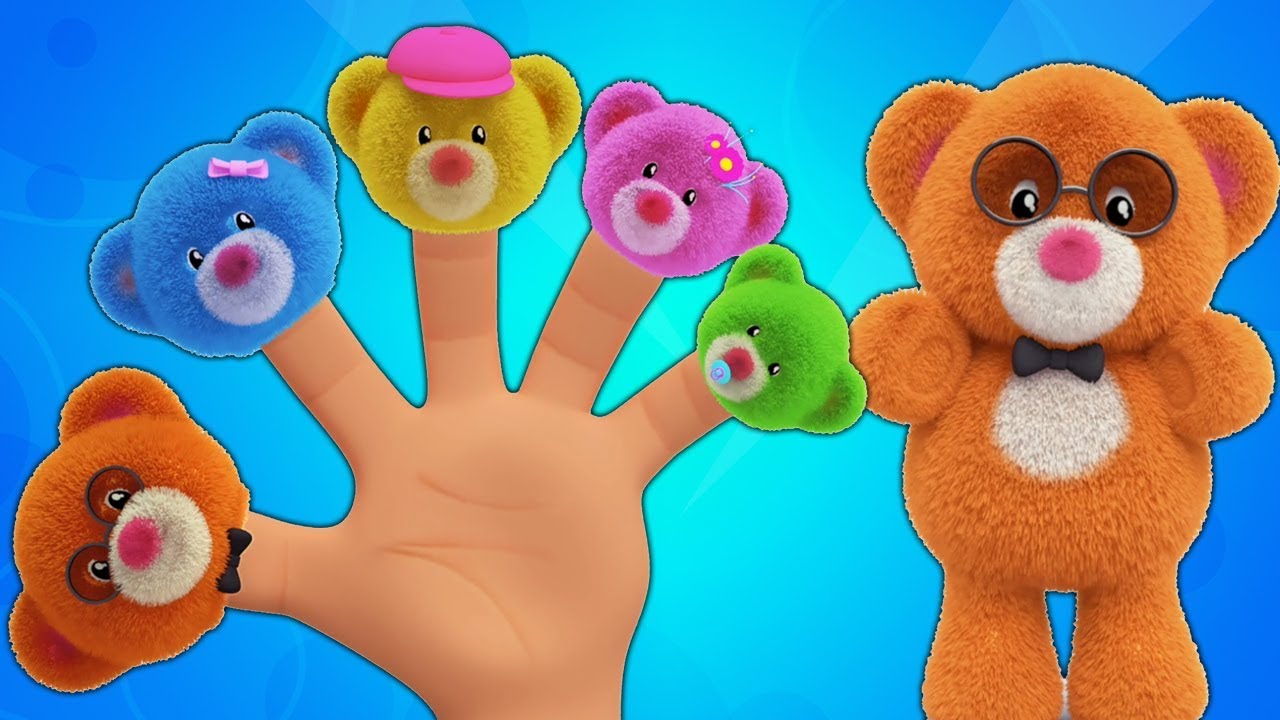ours en peluche famille doigt chansons préscolaires enfants riment ...