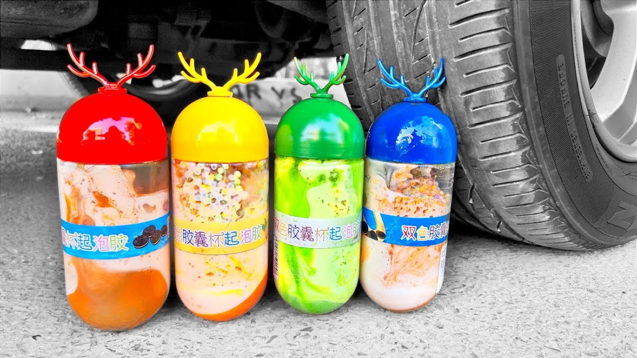 Running Over Stuff With Car | Car vs Slime, Jelly & Toys - Crushing ...