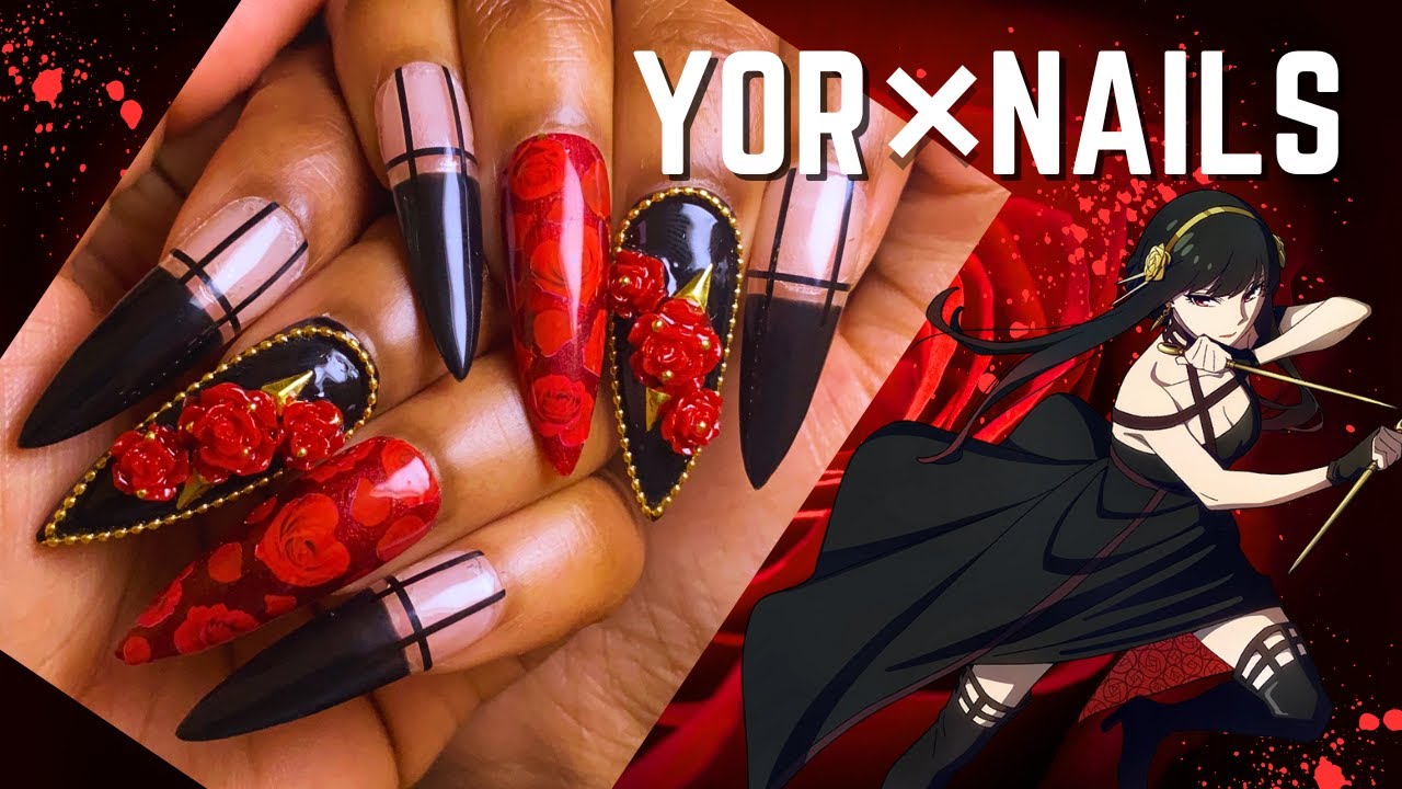 🕵️x👨‍👩‍👧 SPY X FAMILY Inspired Nails | Yor - YouTube