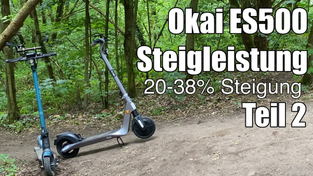 ⚡️ Okai ES500 E Scooter Extrem Steigungstest bis 20-38% Steigung Teil 2 ...