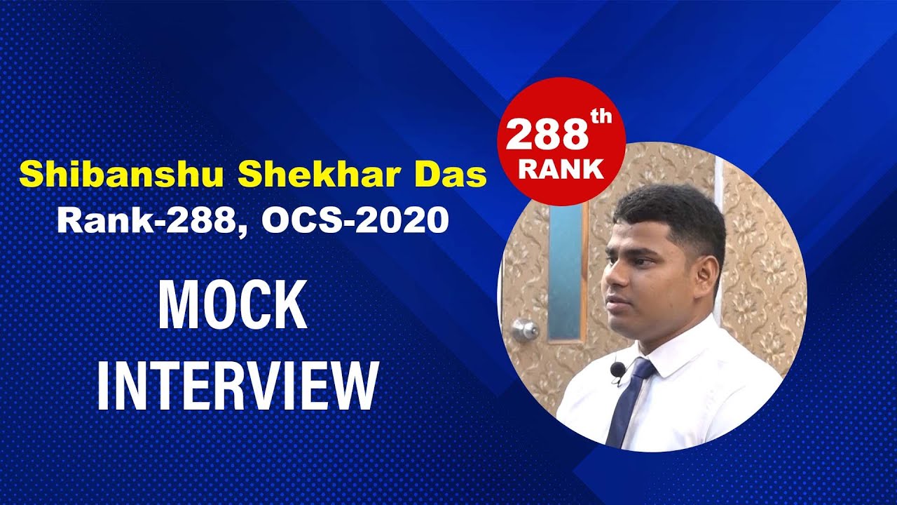 Shibanshu Sekhar Jena, Rank-288, OCS 2020 | Vajirao IAS Academy - YouTube