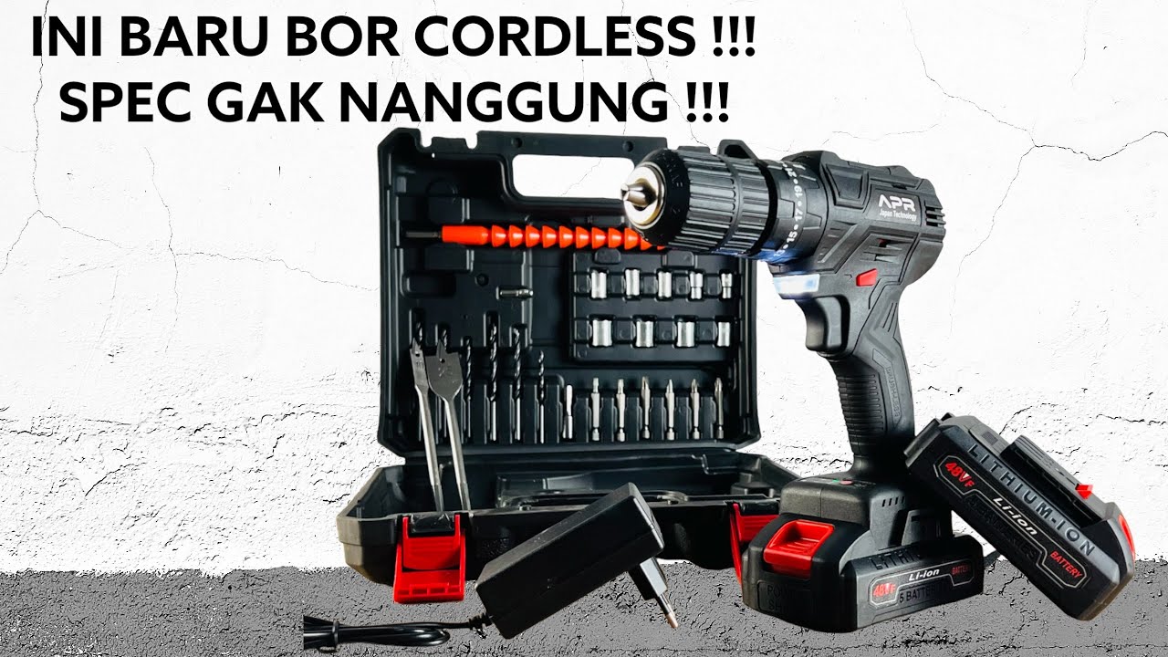 MESIN BOR CORDLESS TERBAIK APR JAPAN 48V 13MM BRUSHLESS. BOR ...
