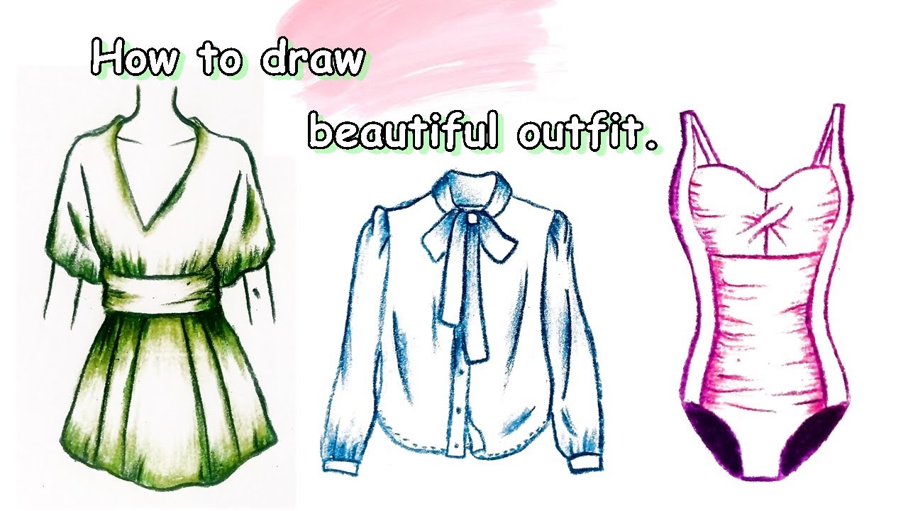 How to draw beaufiful summer outfit. Pencil sketching. Fashion drawing ...