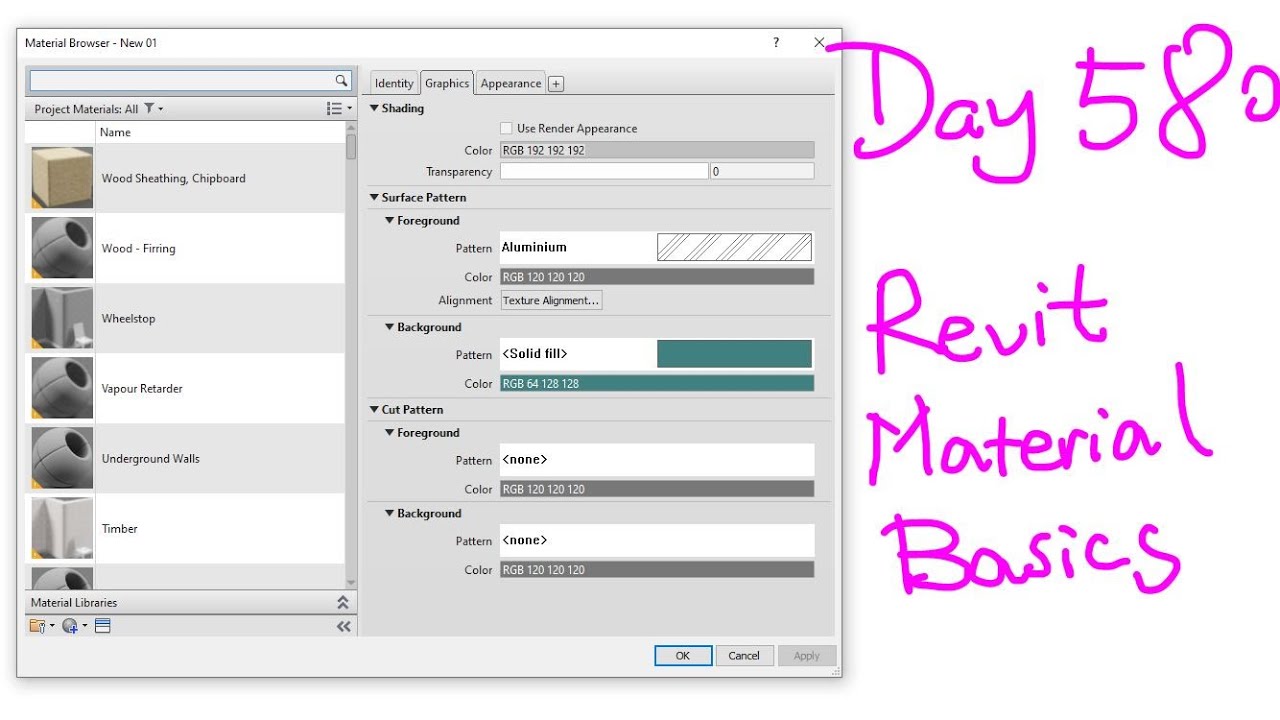 Revit Exercise (Day 580) Some Basics of Revit Material Library - YouTube