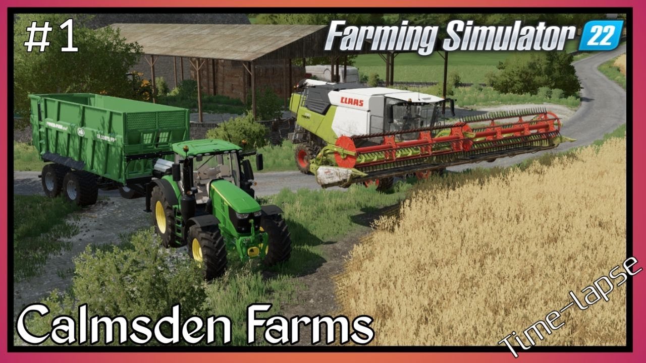 Barley Harvest on our new home!-Fs22-Calmsden Farms-Ep.1-Timelapse ...