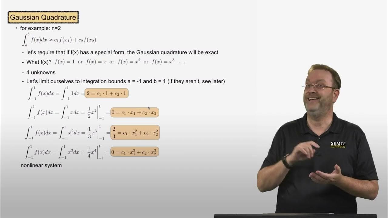 Lecture 6-6 | Gaussian Quadrature | Advanced Mathematical Methods for Engineers - YouTube