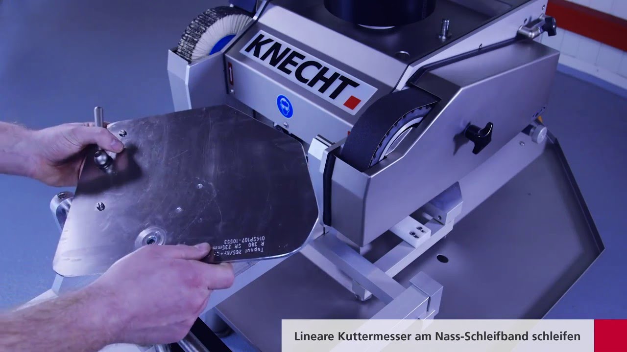 S 200 – Lineare Kuttermesser am Nass-Schleifband schleifen - YouTube