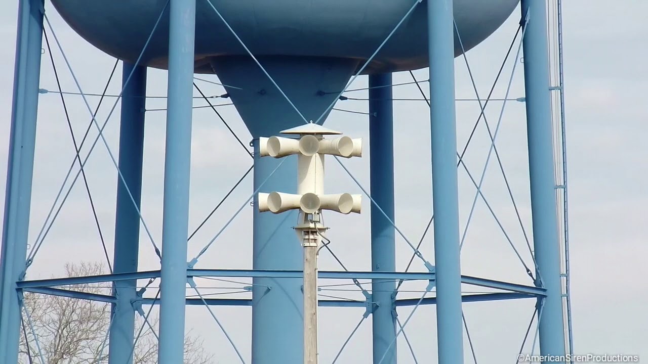 Sentry 16V1T-B siren test (Sickly), Wright City, Mo (Warren Co. Tornado ...