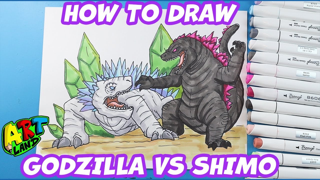 How to Draw Godzilla vs Shimo | Godzilla x Kong - YouTube