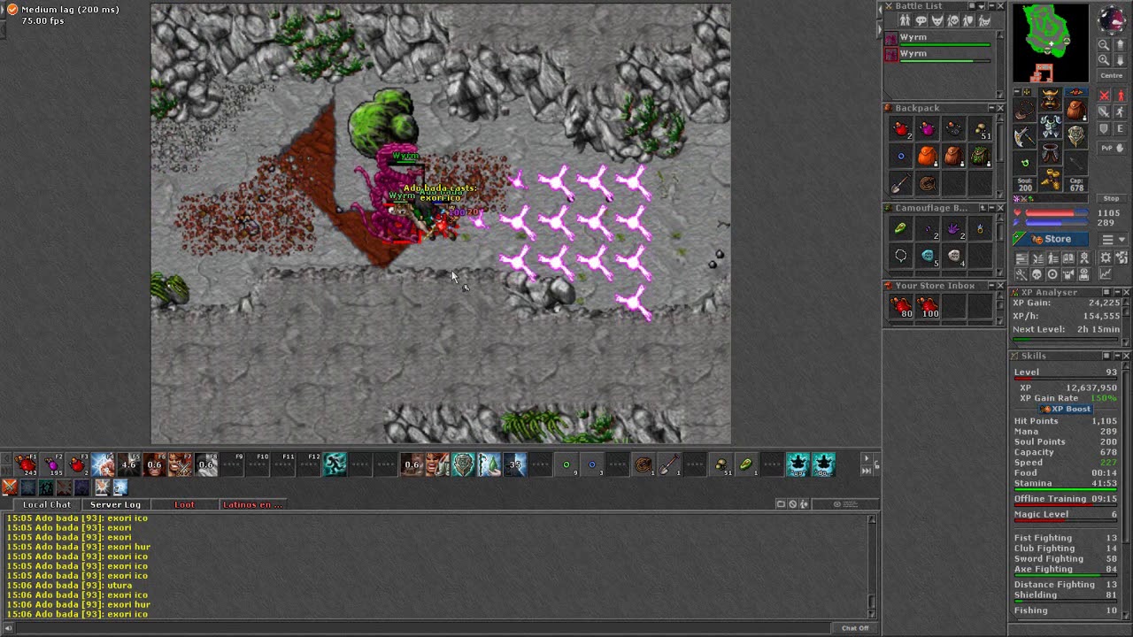 Tibia | Wyrms de Liberty Bay | Zonas de caza Premium (EK Level 80 ...