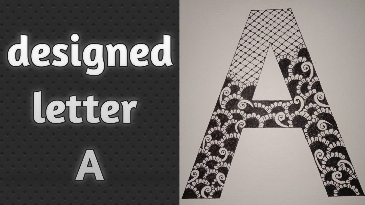 designed letter A || easy designing of letters || step by step easy ...