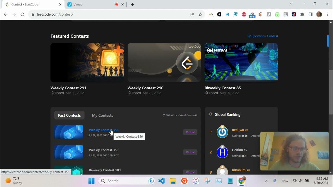 Leetcode Virtual Weekly Contest 356 Youtube