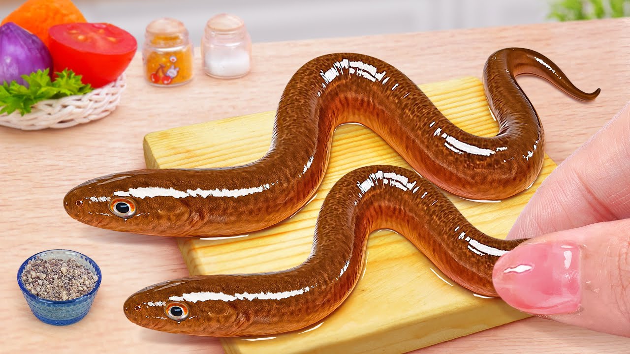 How To Catching Eel Fish 🤗 Delicious Miniature Cooking Crispy Fried Eel ...