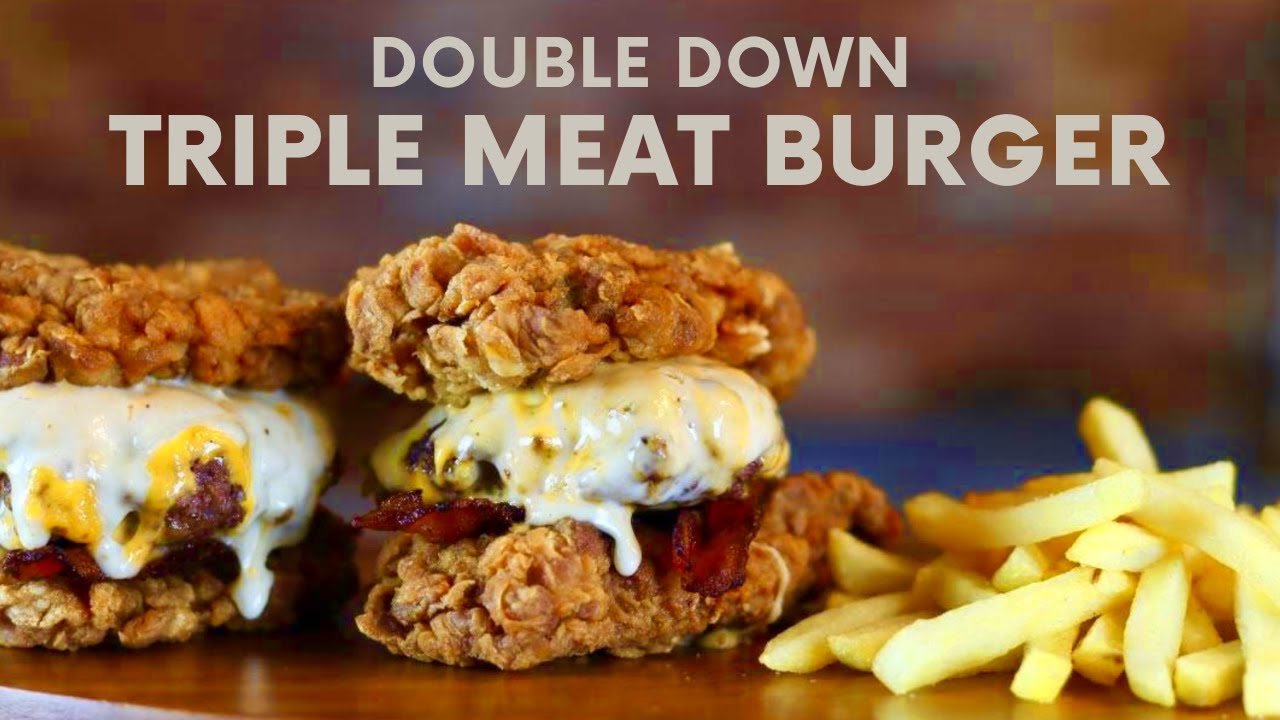 Double Down Triple Meat Burger | Gourmet Haven - YouTube
