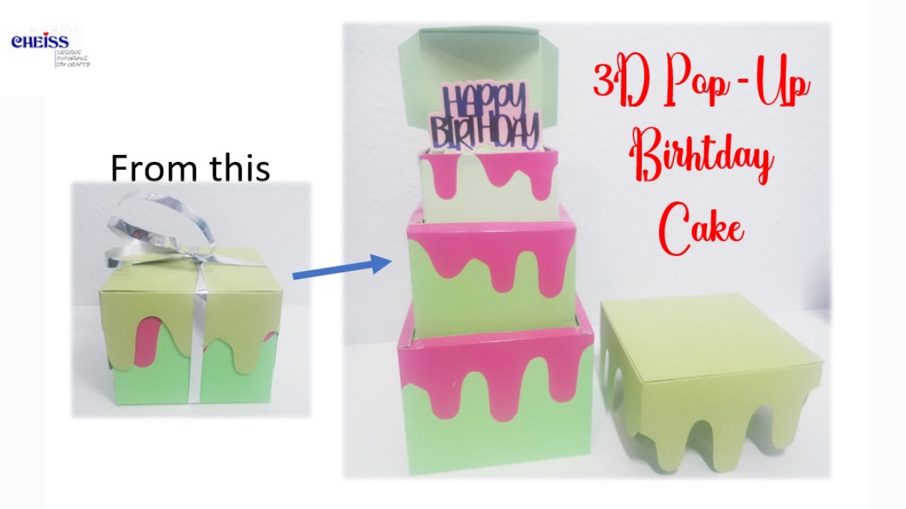 Birthday Cake Pop-Up Gift Box - YouTube