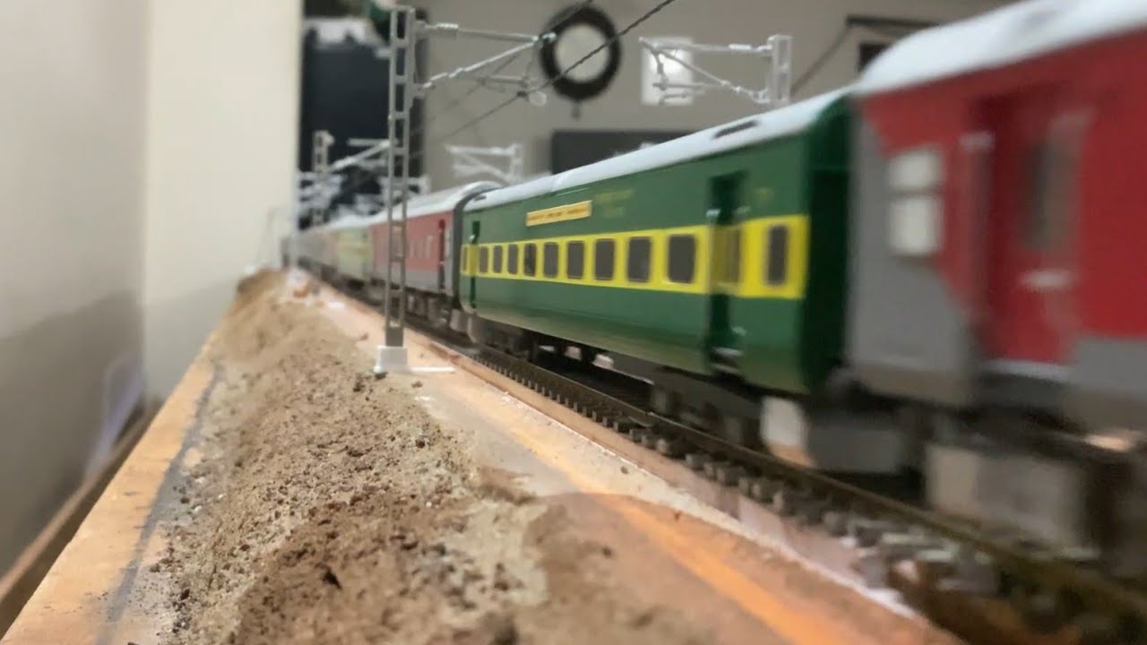ICF coach coupled with LHB | Model train ho scale of Indian Railways ...