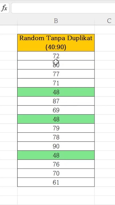 Membuat Angka Random Tanpa Duplikat (40-90) di Excel #Shorts - YouTube
