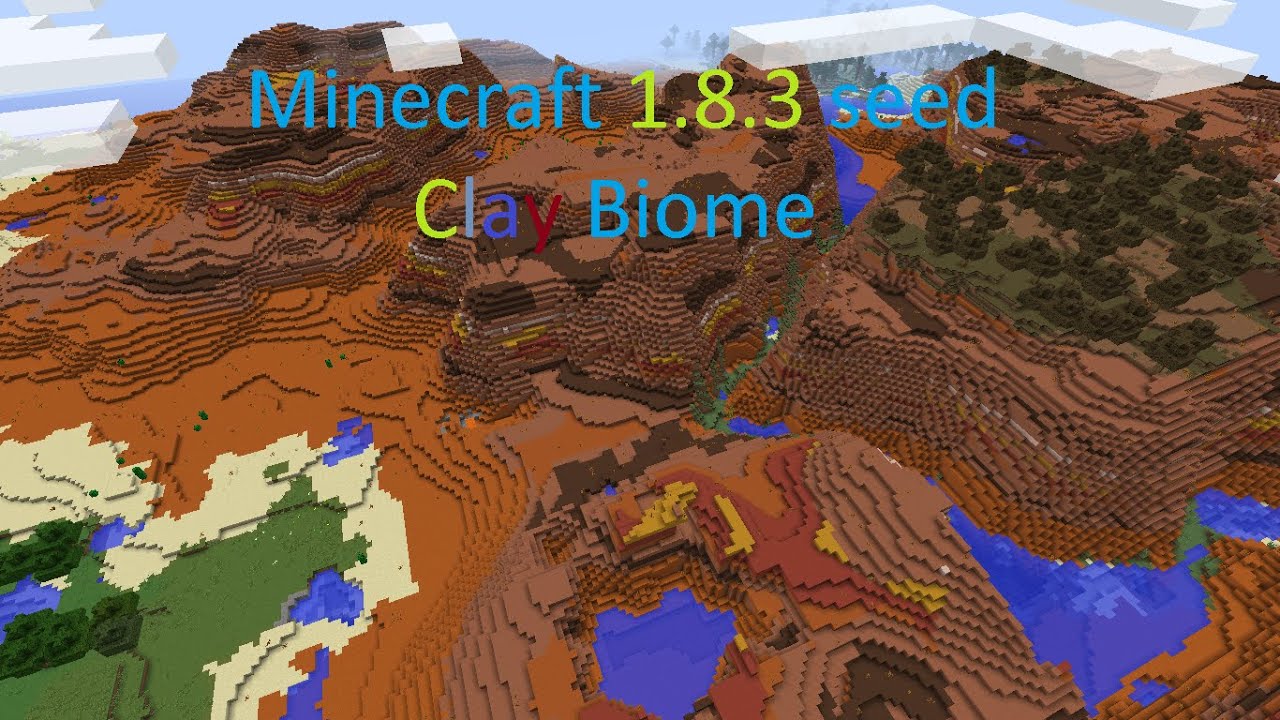 Minecraft clay biome 1.8.3 seed and cave system - YouTube
