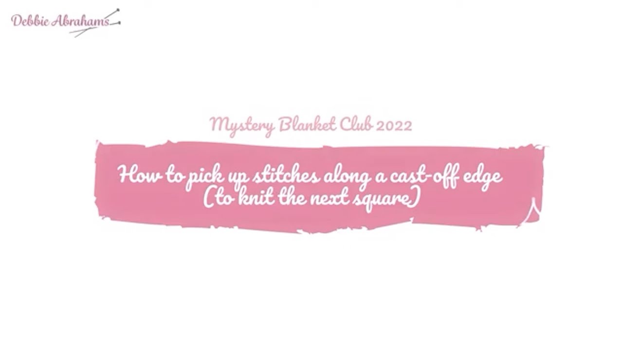 How to Pick Up Stitches along a Cast-Off Edge - YouTube