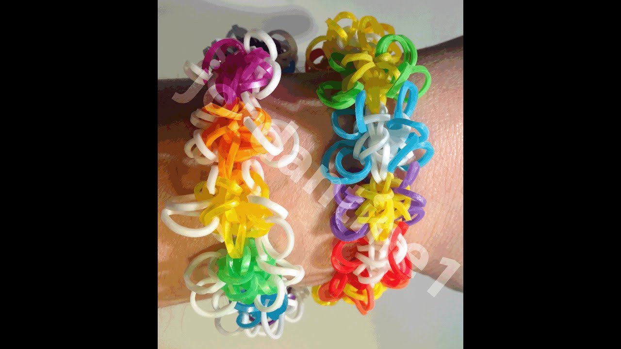 New Rainbow Loom Star Swirl Flower Bracelet - One Loom or Two - Crazy ...