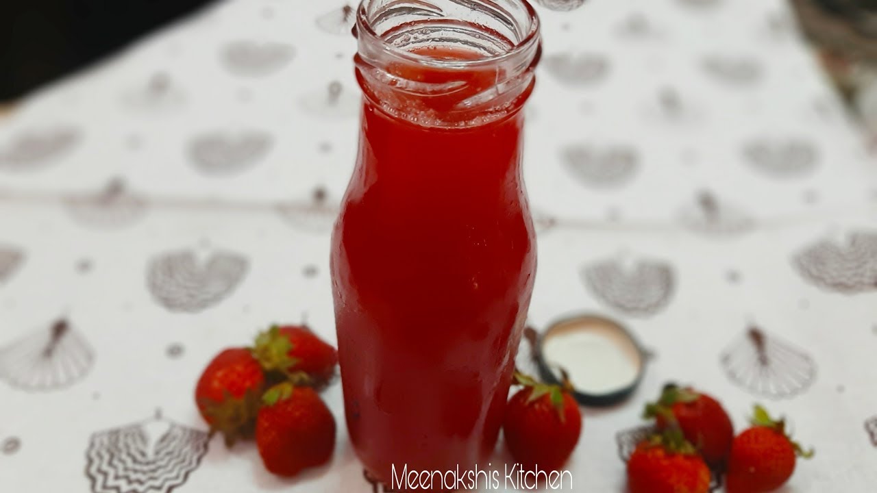 Strawberry Crush Recipe | Strawberry Squash | Starwberry Sharbat. How ...