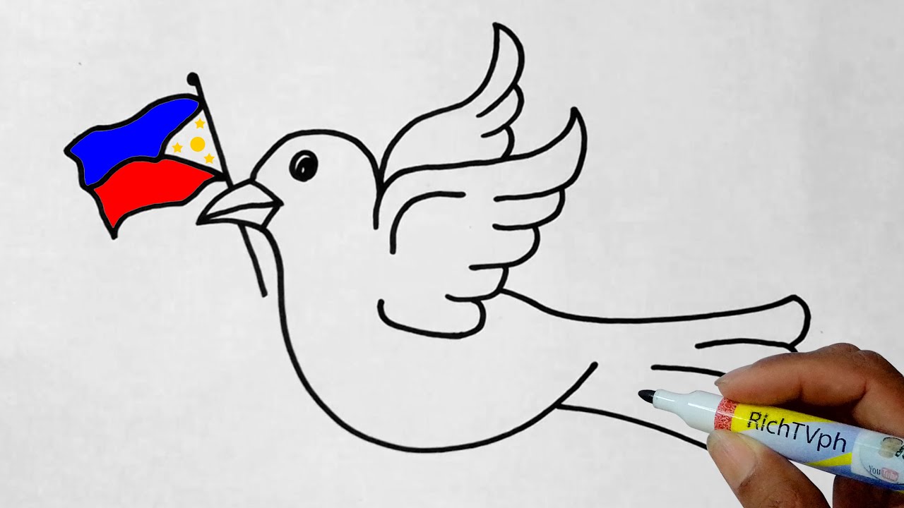 How to draw a Bird with Philippines Flag | easy drawing for beginners ...