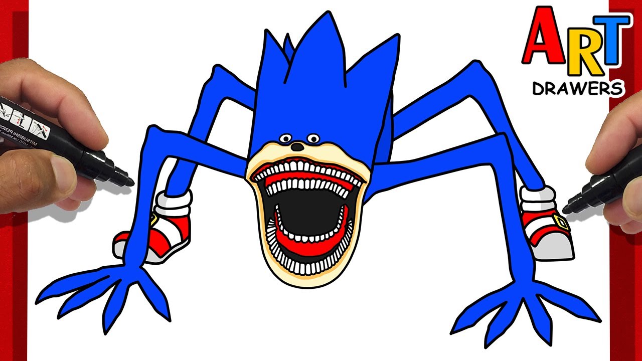 How To Draw SONIC Tapes (Shin Sonic) - The Hedgehog - YouTube