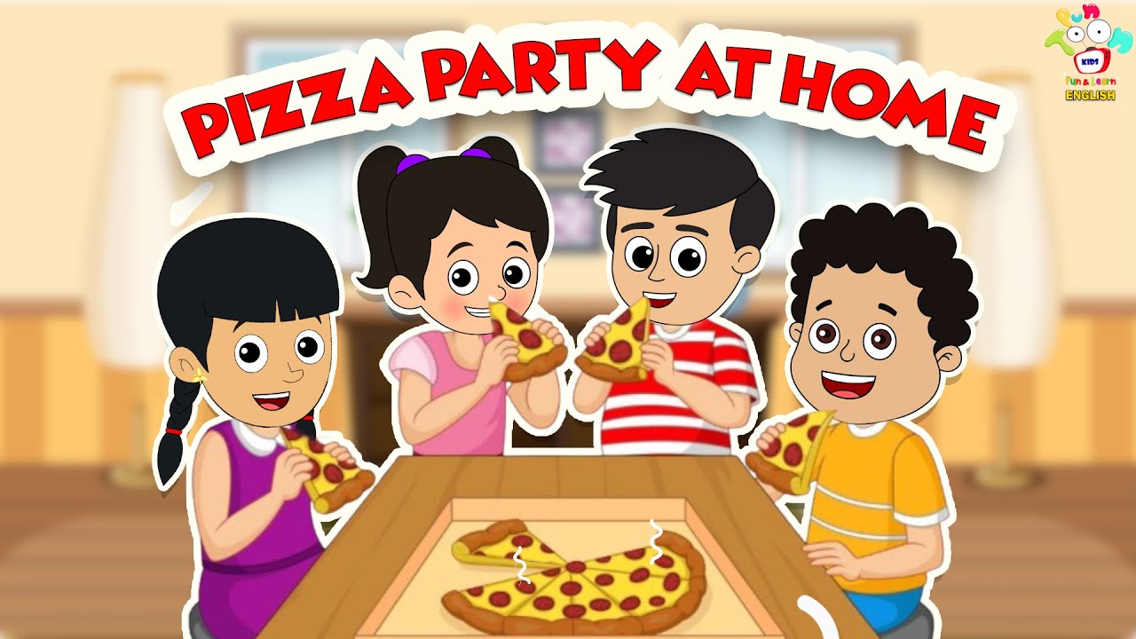 Pizza Party at Home | Pizza Party | English Moral Stories | English ...