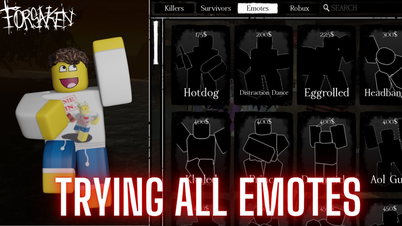 Trying all EMOTES in Forsaken Roblox Pt-1 - YouTube