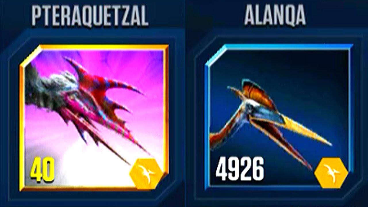 PTERAQUETZAL VS ALANQA | JURASSIC WORLD THE GAME - YouTube