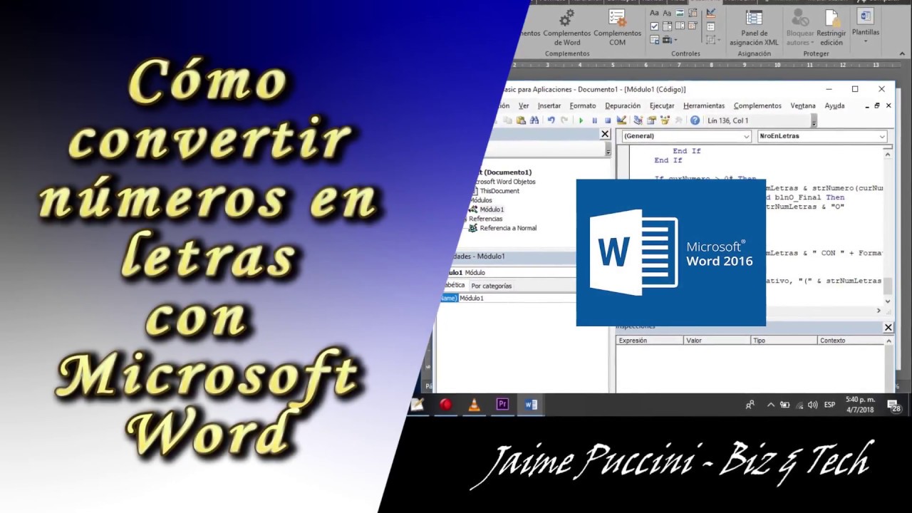 Convertir números en letras en Word 2007 al 2016 (usa formularios y ...