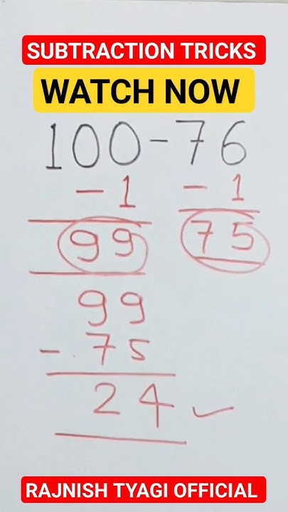 Subtraction Tricks Subtraction Shortcut Maths Educationalvideo Trending Viral Shorts