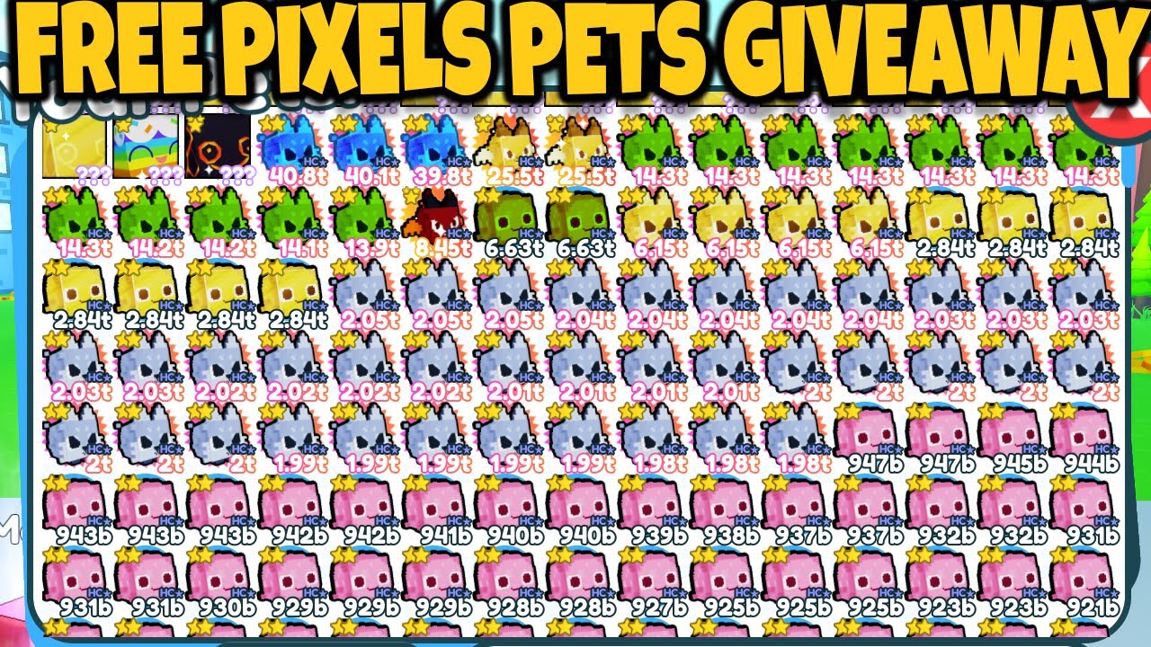 Live Pet Simulator X Pixels Pets Giveaway - Roblox Pet Simulator X Live ...