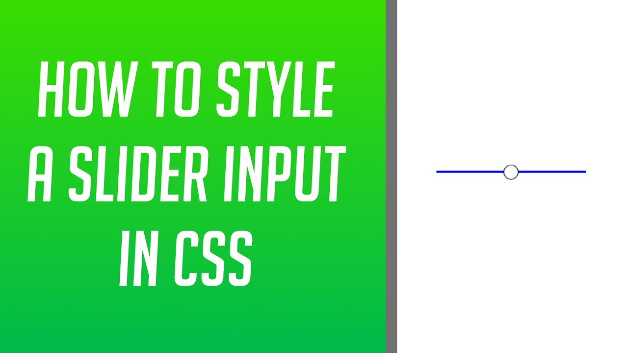 How To Style An Input Type Slider Range In CSS YouTube