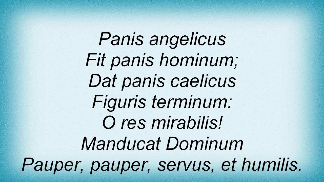 Aled Jones - Panis Angelicus Lyrics - YouTube