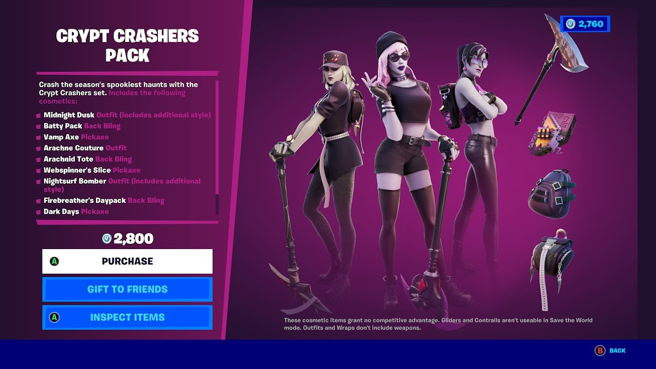 Fortnite - CRYPT CRASHERS PACK RETURNS!!! - YouTube