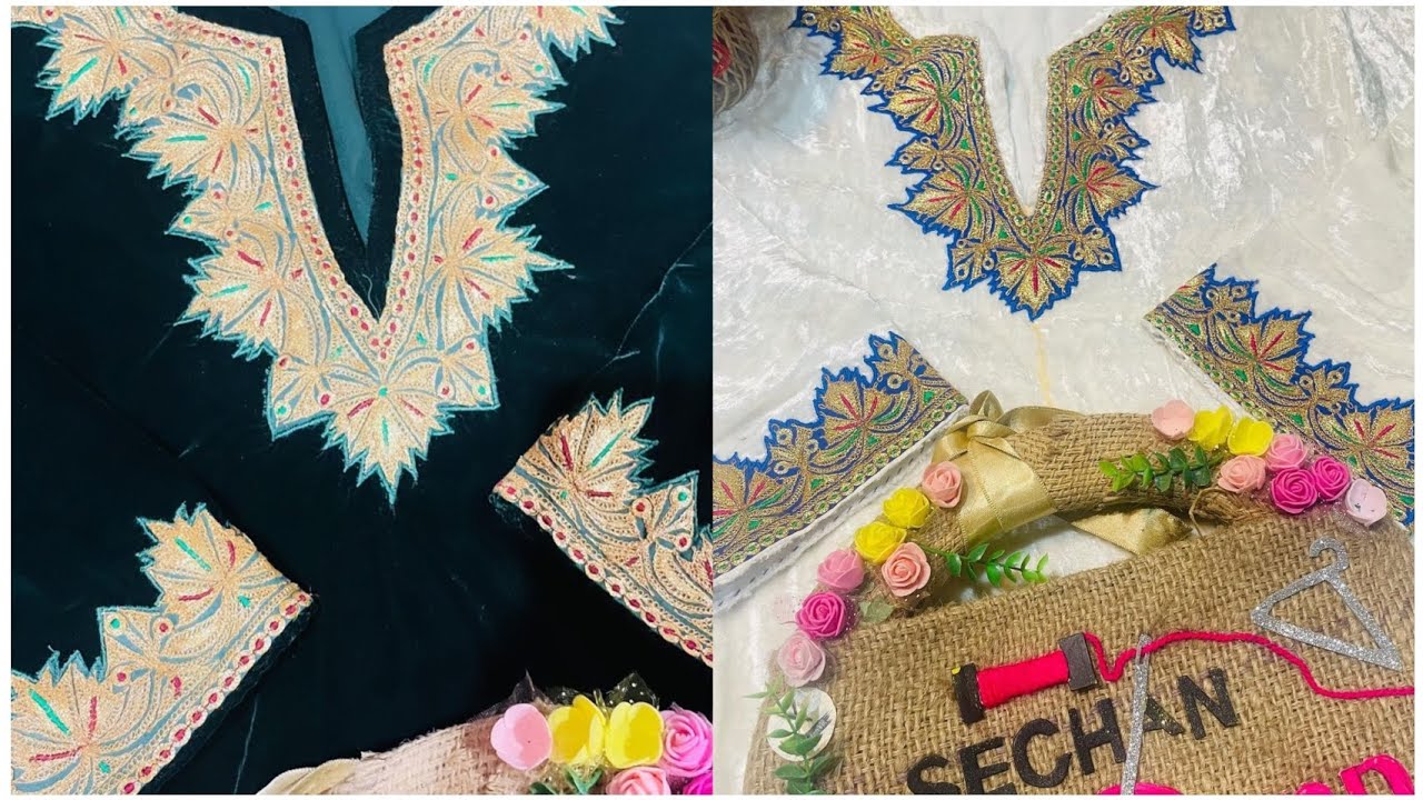 Classy combination colors tilla work by Sechanpan | - YouTube