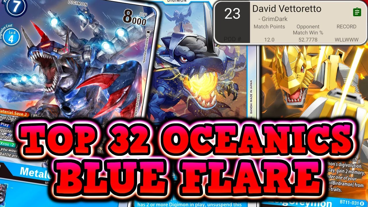 TOP 32 OCEANIC REGIONAL Blue Flare Deck • Digimon TCG BT11 Format - YouTube