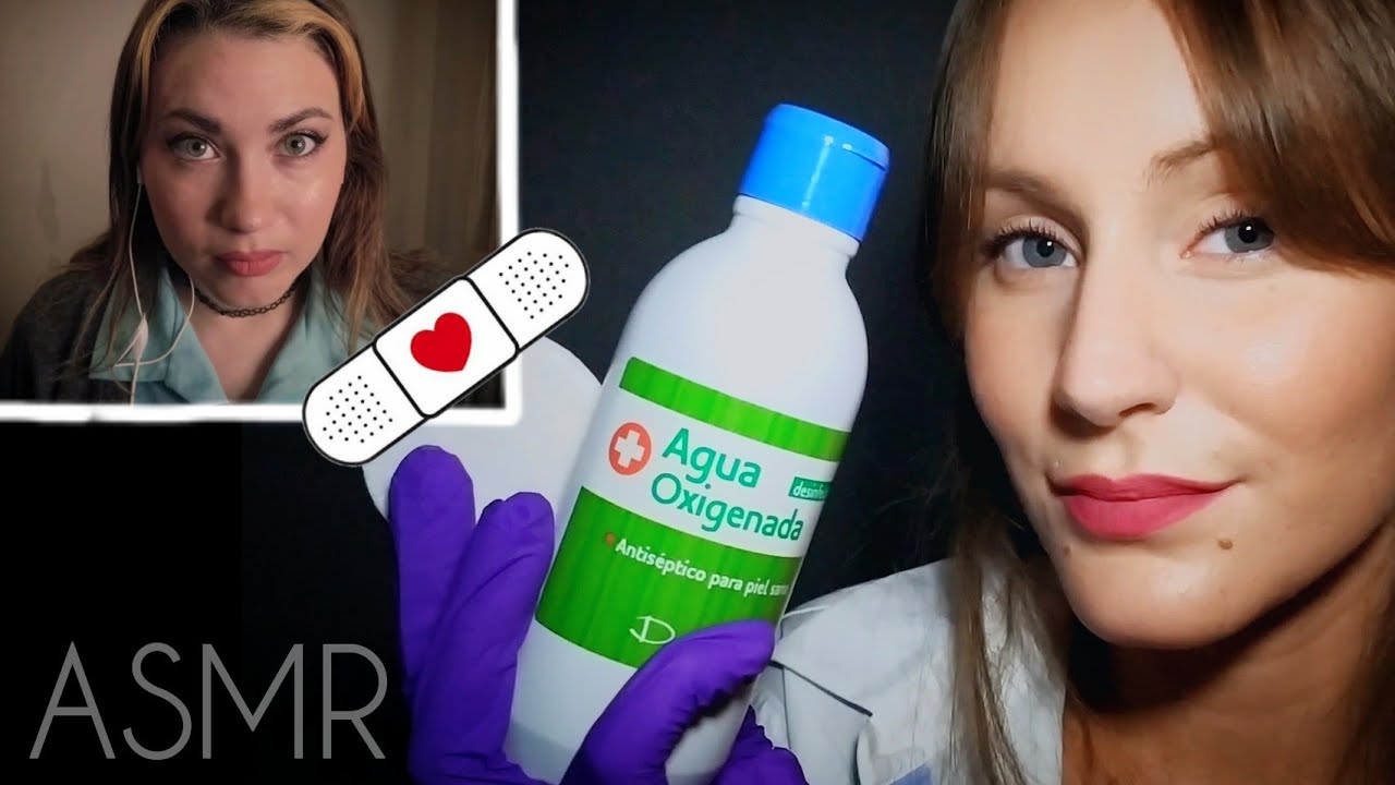 ASMR🎧 Doctora cura tu herida (con Mindarina ASMR)⚡Roleplay ESPAÑOL ...